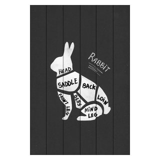 "Rabbit Formation" Painting Print on White Wood, 30"x45" - Farmhouse ...