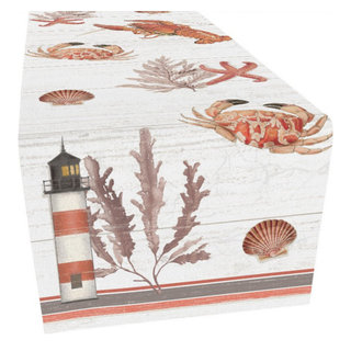 Laural Home Seafood Shack 13" X 90" Table Runner, 13" X 90" - Beach ...