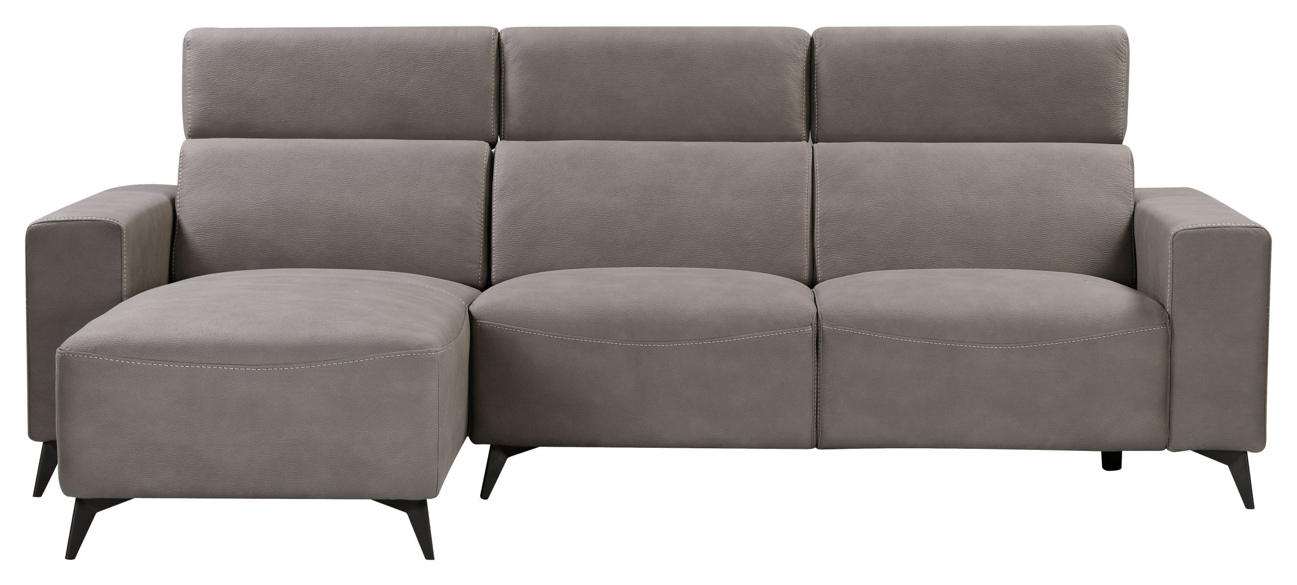 Modern Bari Sectional Sofa With Push Back Functional, Left Facing, Gray ...