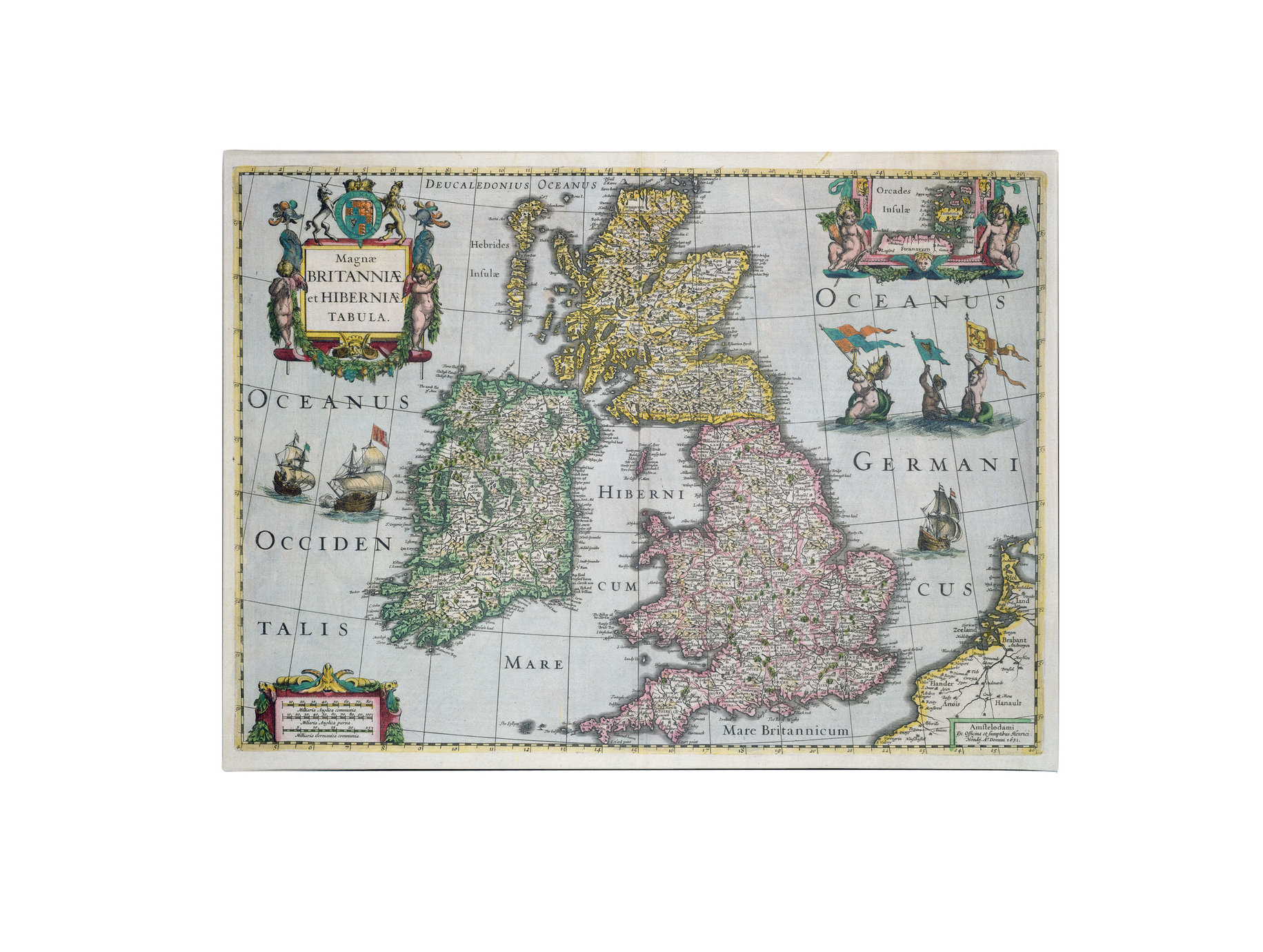 'Map of Britain, 1631' Canvas Art, 35" x 47" - Traditional - Prints And ...
