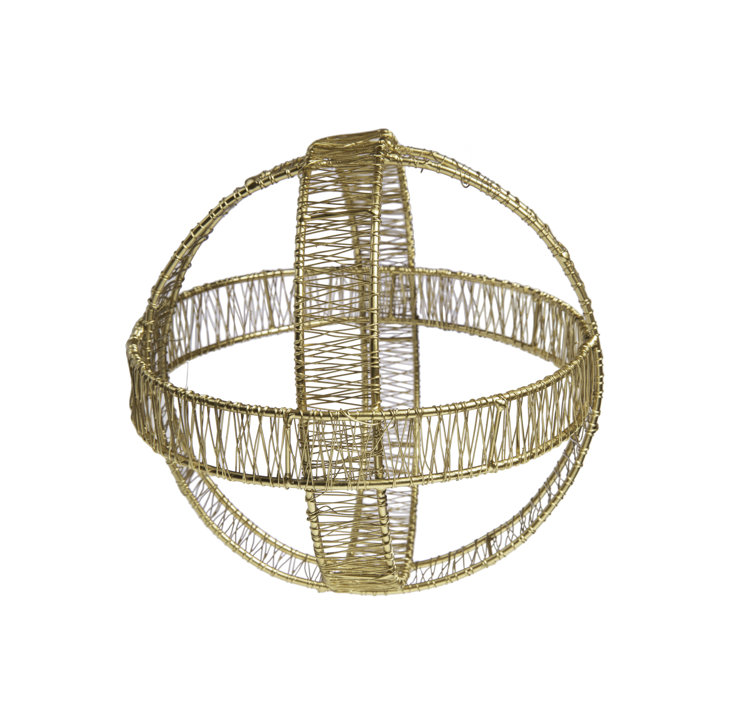 Round Metal Dyson Orb Sculpture Metallic Gold Finish - Contemporary ...