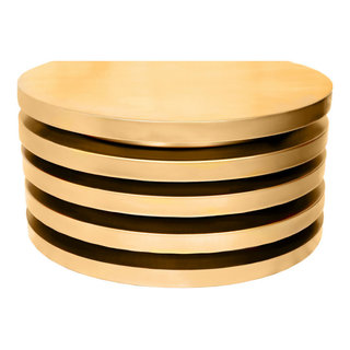 Levels Round Brushed Gold Coffee Table - Contemporary - Coffee Tables ...