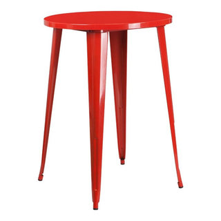 Flash Furniture 24" Round Metal Bar Table in Red, 30" Round ...