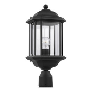 Kent One Light Outdoor Post Lantern in Black - Traditional - Post ...
