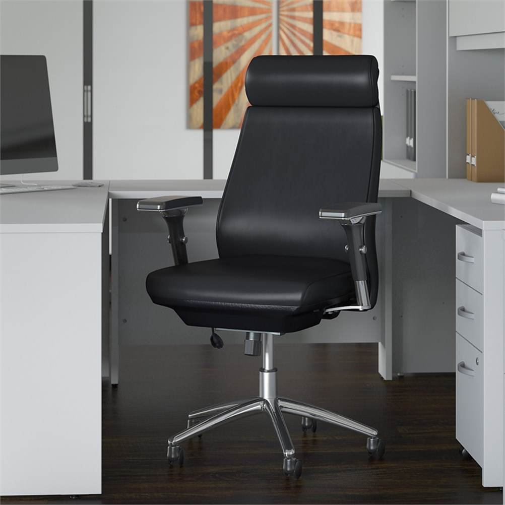 Bush Business Furniture Metropolis High Back Leather Executive Office ...