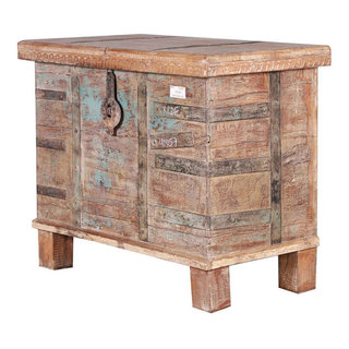 Hudson Distressed Reclaimed Wood Rustic Storage Trunk Chest - Farmhouse ...
