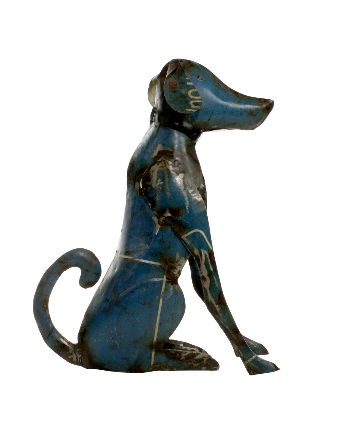 Reclaimed Metal Sitting Dog, Large, Large - Farmhouse - Decorative ...