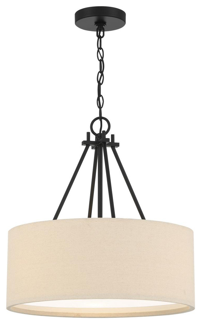 Duke 3 Light Pendant, Flat Black - Transitional - Pendant Lighting - by ...