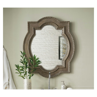 Castilian 35" Double Arch Mirror, Empire Gray - Mediterranean ...
