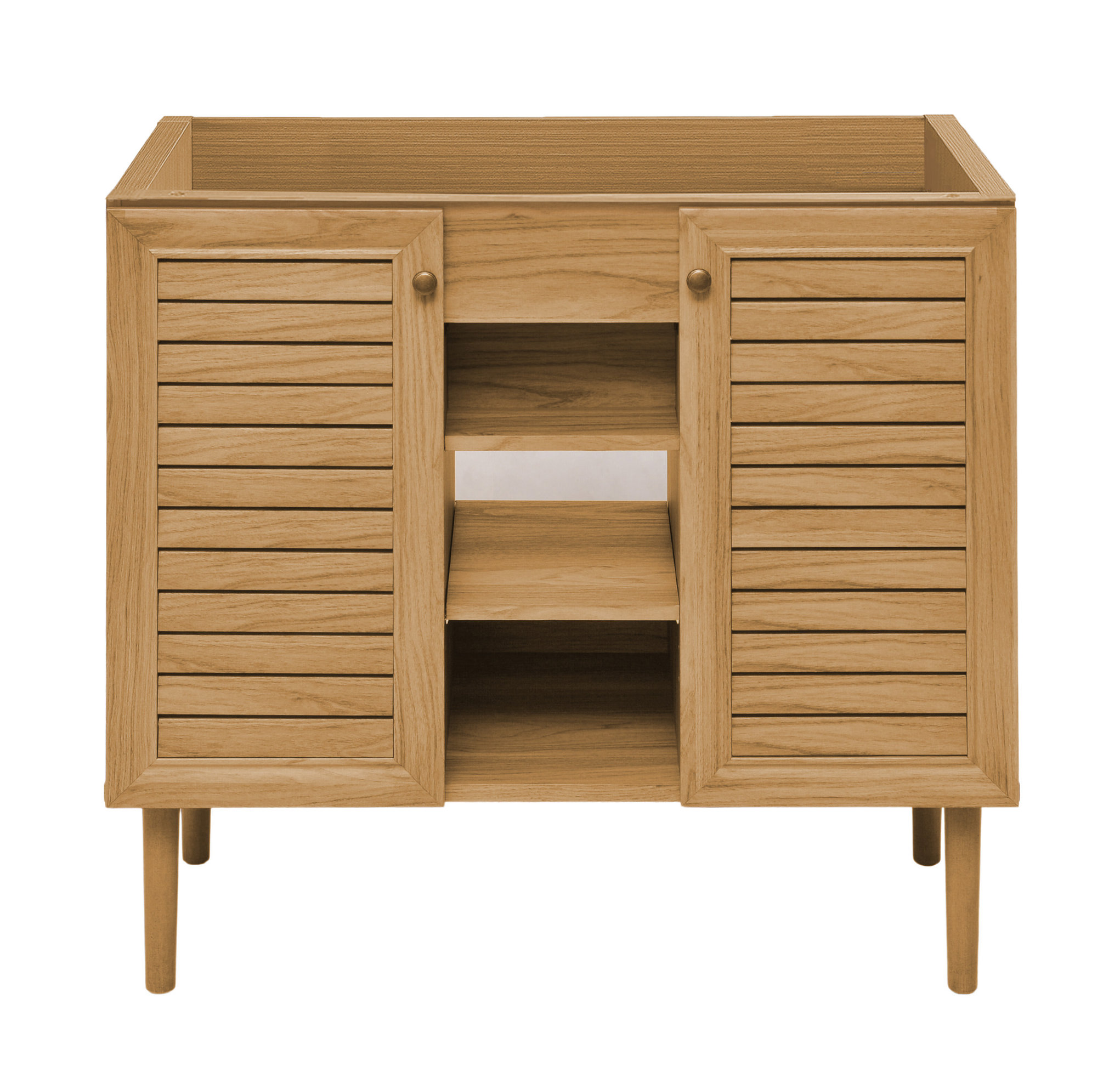 Bron 36" Bathroom Vanity, Oak- Cabinet Only, 35 x 18 - Midcentury ...