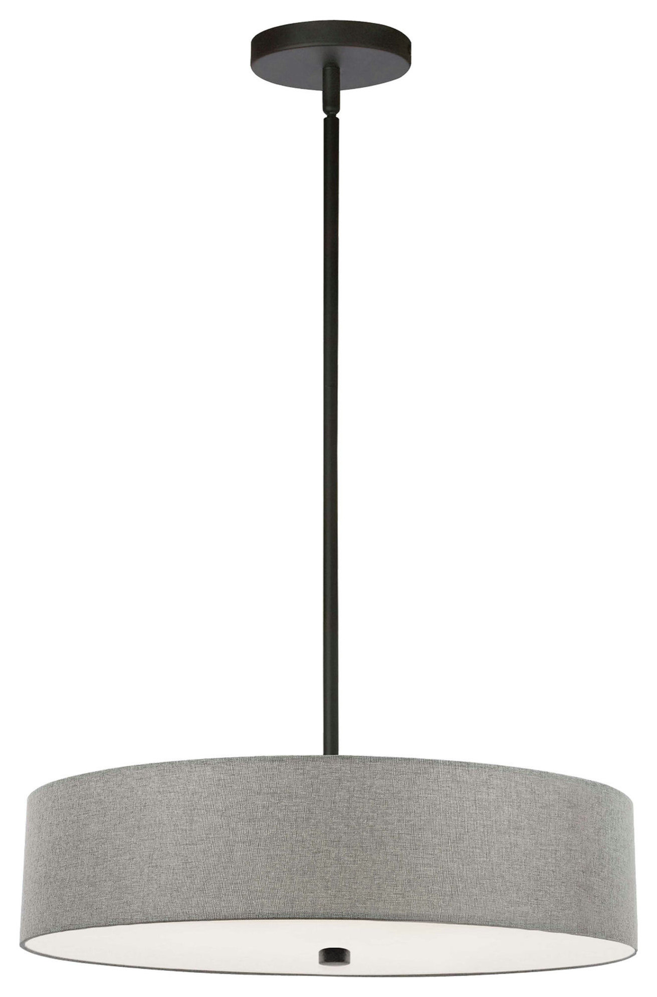 Everly 4 Light Incandescent Pendant, Matte Black with Grey Shade ...