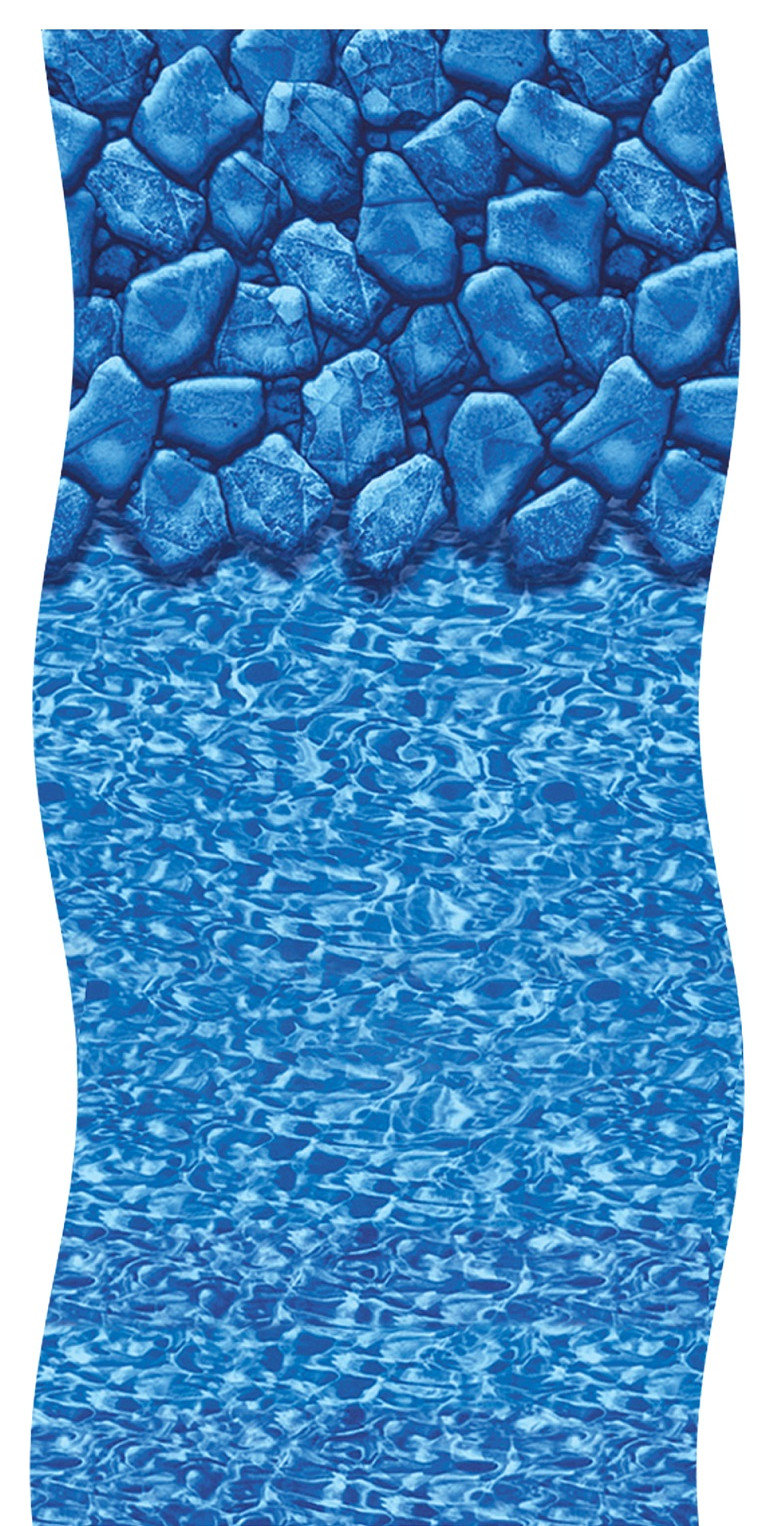 Blue Boulder Swirl Round Overlap Above Ground Swimming Pool Liner 24 ...