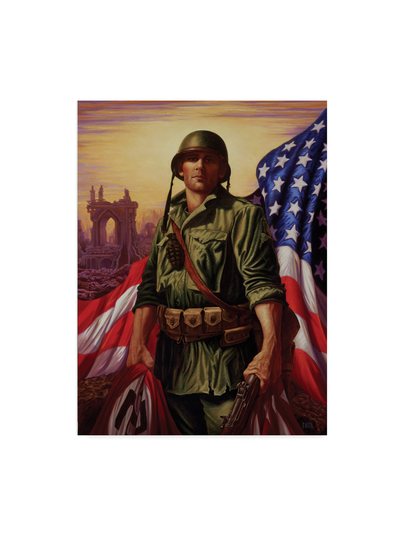 Christopher Nick 'Liberty Soldier' Canvas Art, 35"x47" - Contemporary ...