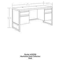 Sauder Manhattan Gate Engineered Wood Computer Desk in Mystic Oak ...
