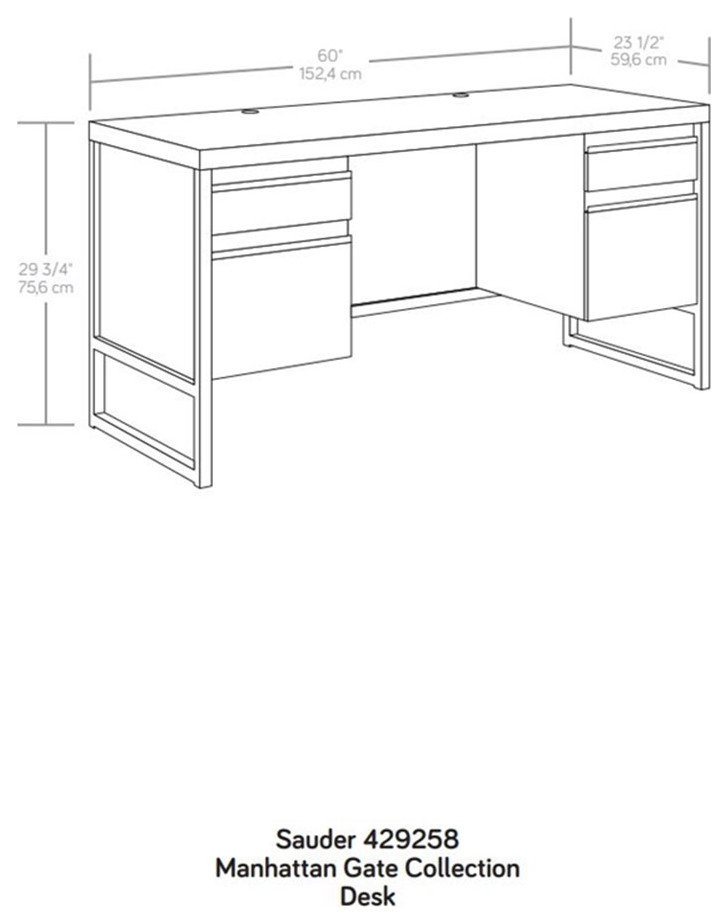 Sauder Manhattan Gate Engineered Wood Computer Desk in Mystic Oak ...