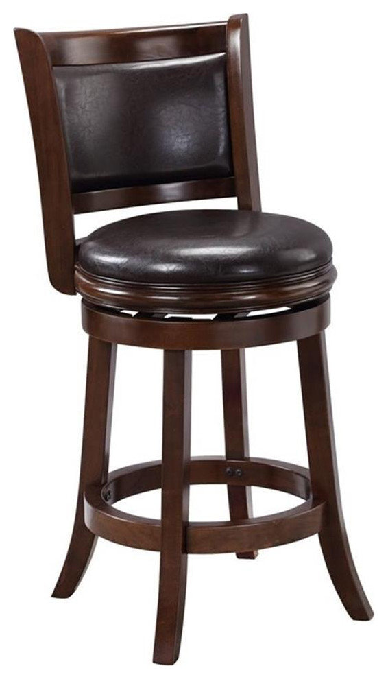 Boraam Augusta Bar Height Swivel Bar Stool in Cappuccino and Dark Brown ...