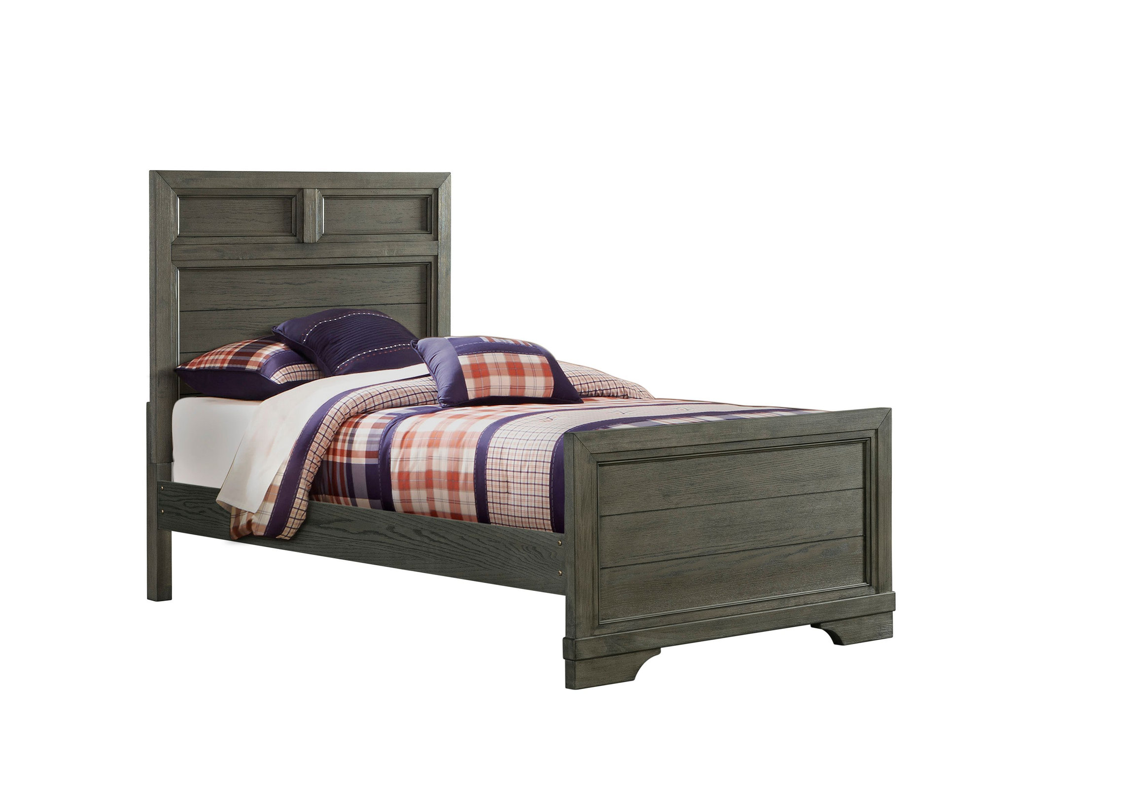 Foundry Wood Complete Bed, Brushed Pewter, Twin - Transitional - Kids ...