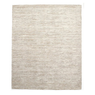 Benzara 7x5 Modern Area Rug, Textured Wavy Pattern, Soft Fabric, Beige ...