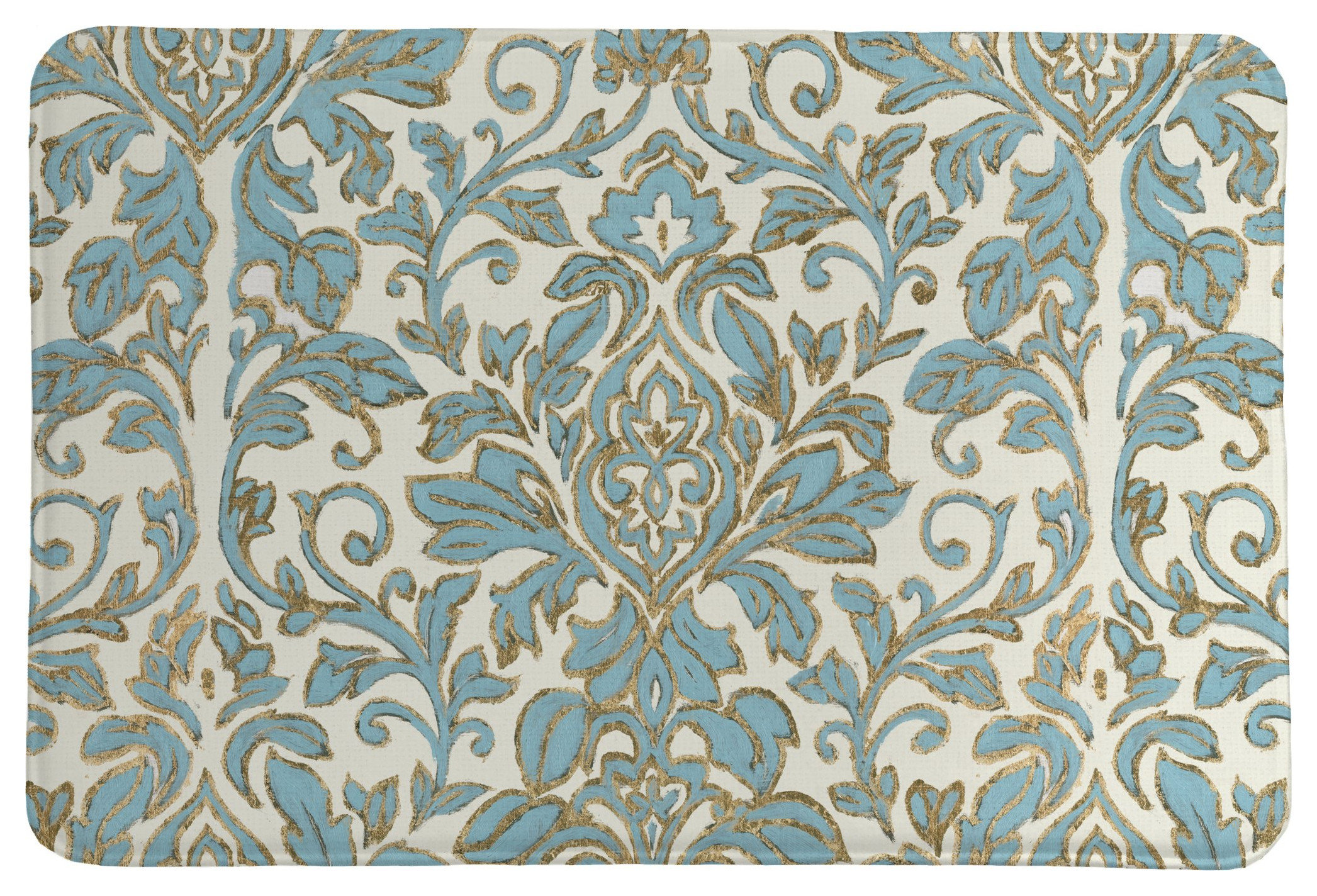 Laural Home Antique Damask Memory Foam Rug, 20" X 30" - Traditional ...