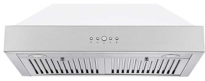 30 in. 600 CFM Pyramid Range Hood in White and Stainless Steel ...