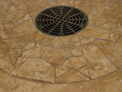 8" hexagon tiles on shower floor with center drain | Houzz Forum