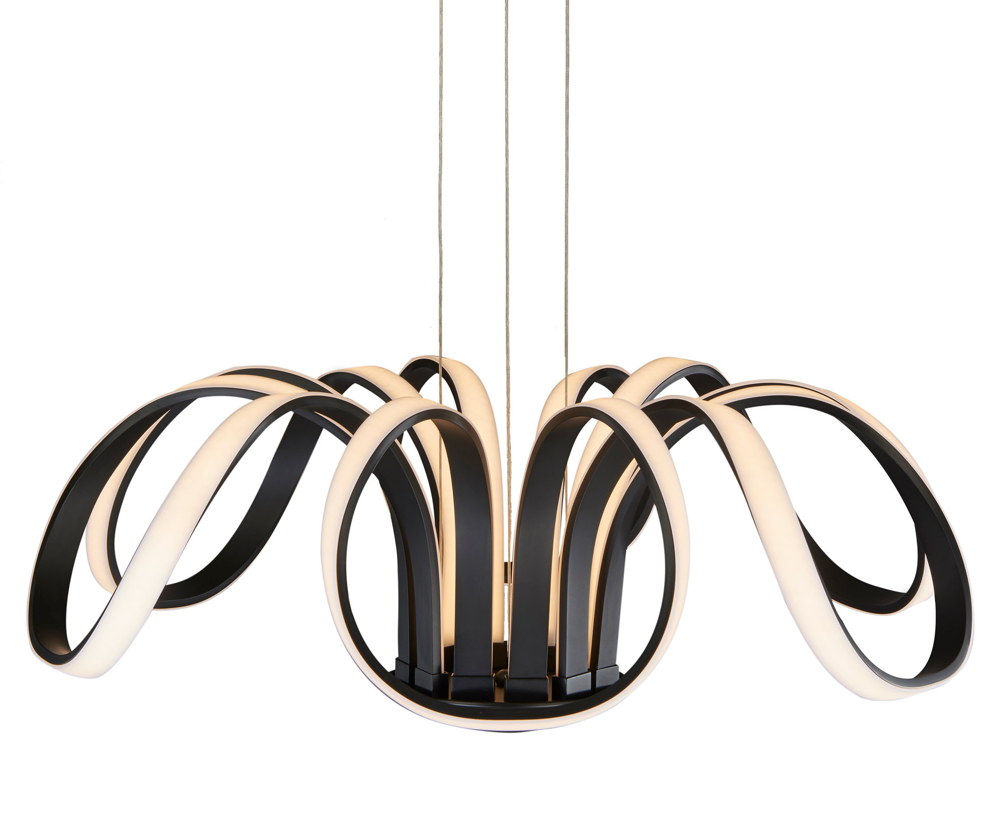 Capella Flower Petal LED Chandelier, Black - Modern - Chandeliers - by ...