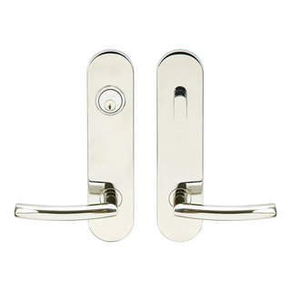 Oslo Lever, Tubular Entry, Single Cylinder, LH, Satin Stainless Steel ...