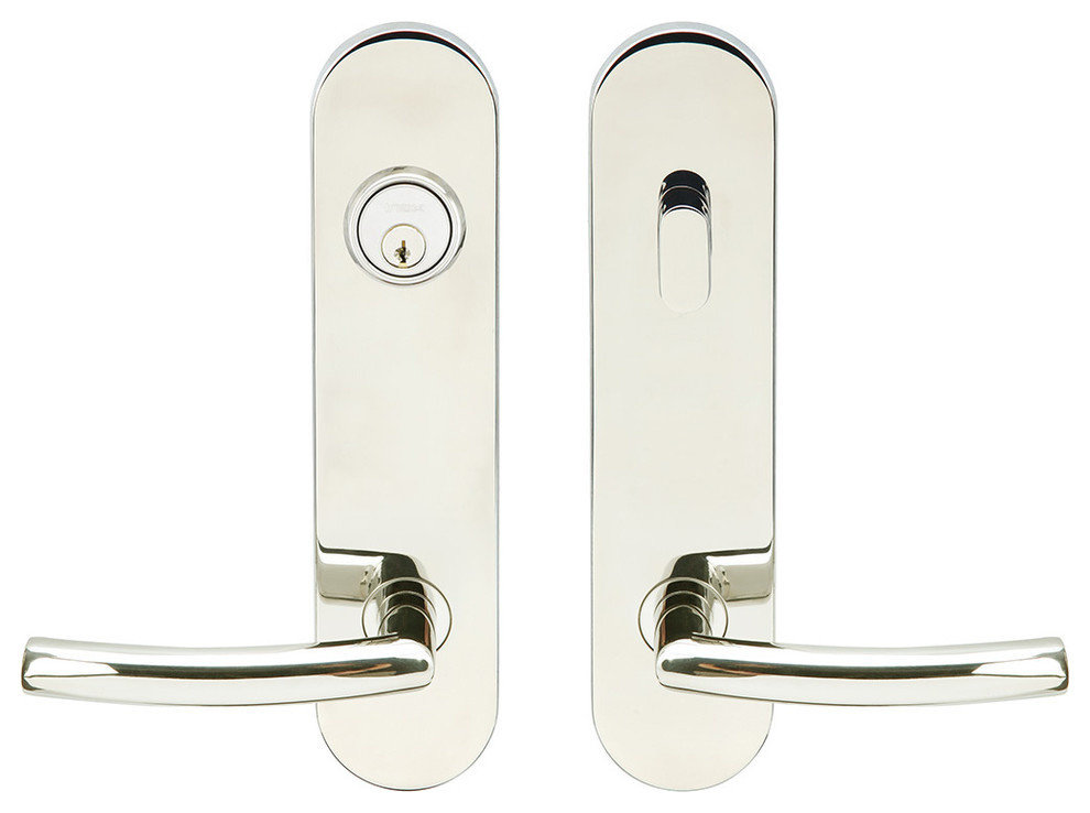 Oslo Lever, Tubular Entry, Single Cylinder, LH, Satin Stainless Steel ...