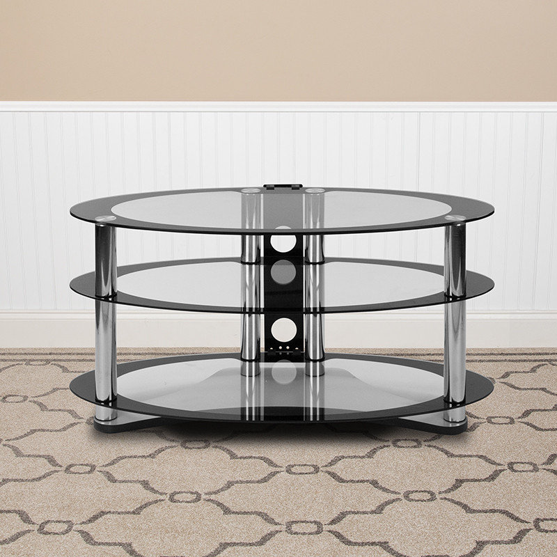 Two-Tone Oval Glass TV Stand - Contemporary - Entertainment Centers And ...
