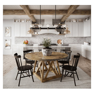 Julia Round Dining Table - Farmhouse - Dining Room - Other - by James and James Furniture | Houzz