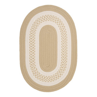 Crescent Bordered Indoor/Outdoor Rug Rustic Farmhouse NT11, 7'x9' Oval ...