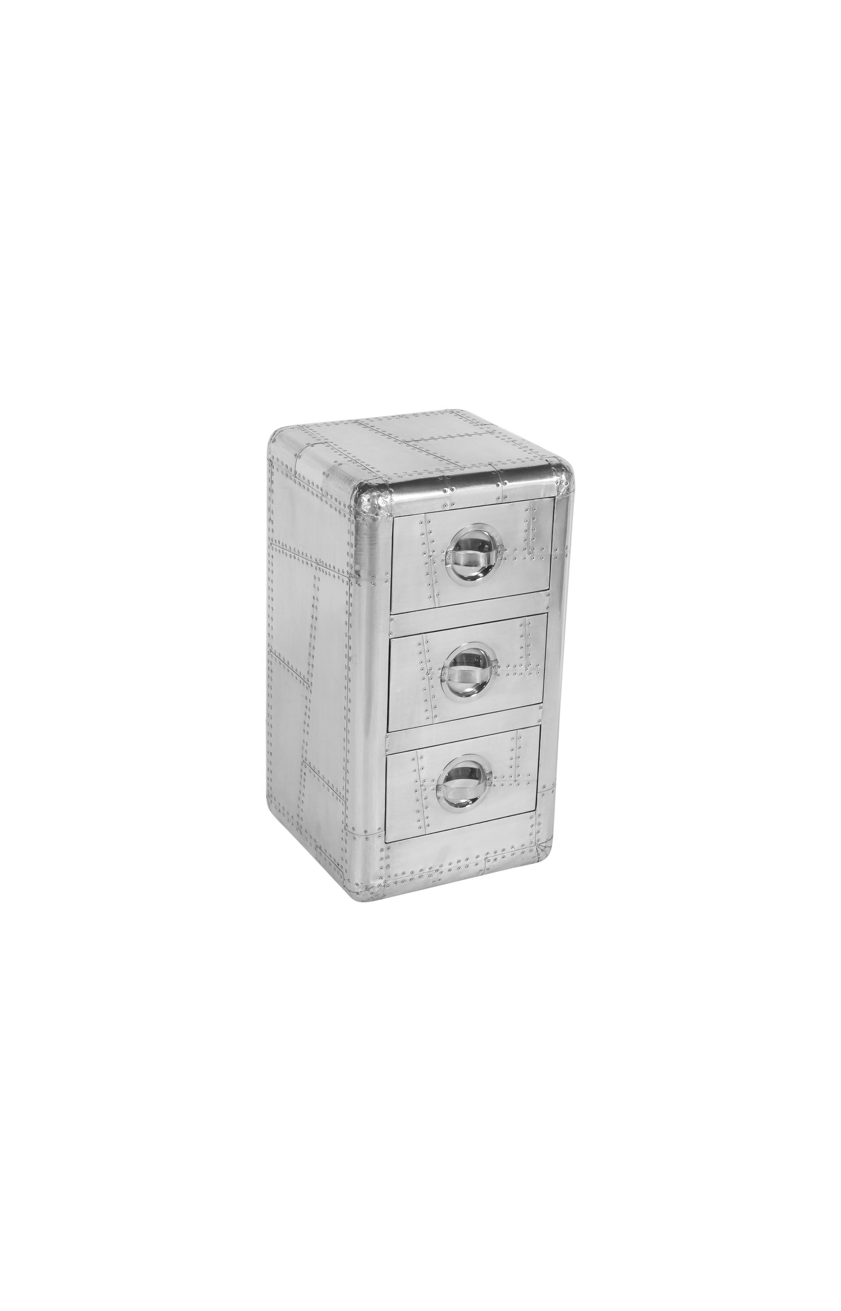 Aviator Aluminum 3 Drawer Side Table - Industrial - Side Tables And End ...