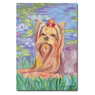 Yorkshire Terrier Art Banner, Bonet, Yorkie - Contemporary - Flags And ...