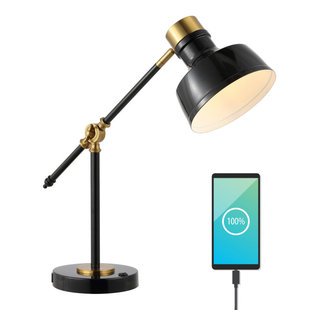 Allegra 18.5" Adjustable Cantilever LED Task Lamp, USB Charging Port ...