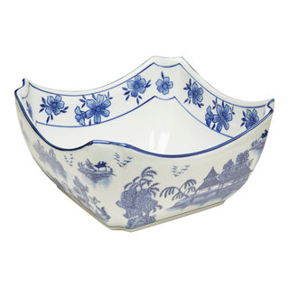 Square Blue and White Bowl - Asian - Decorative Bowls - by Orchard ...