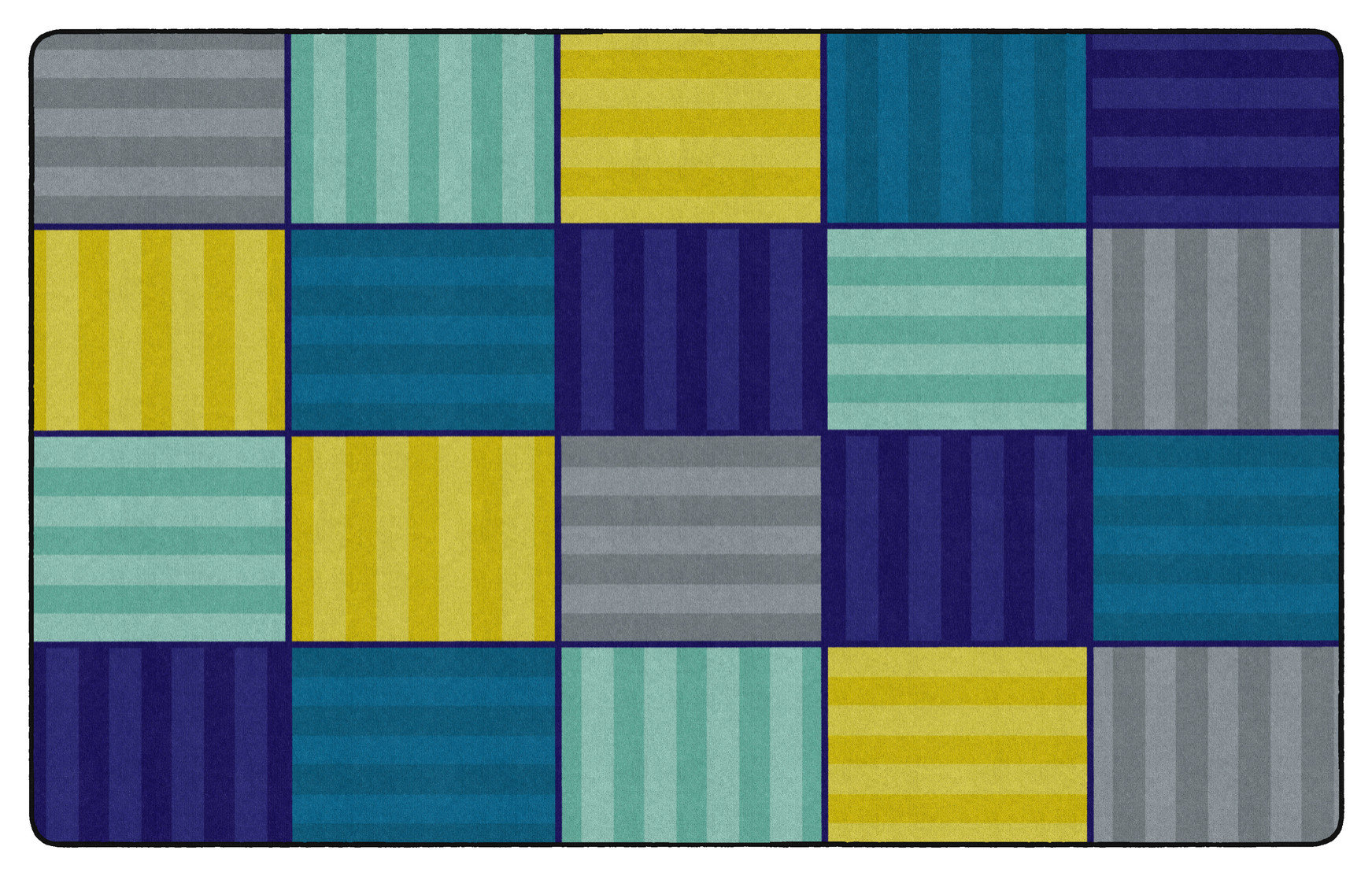 Flagship Carpets FA1307-44FS 7'6x12' Calming Blocks Cool Rug, 7'6x12 ...