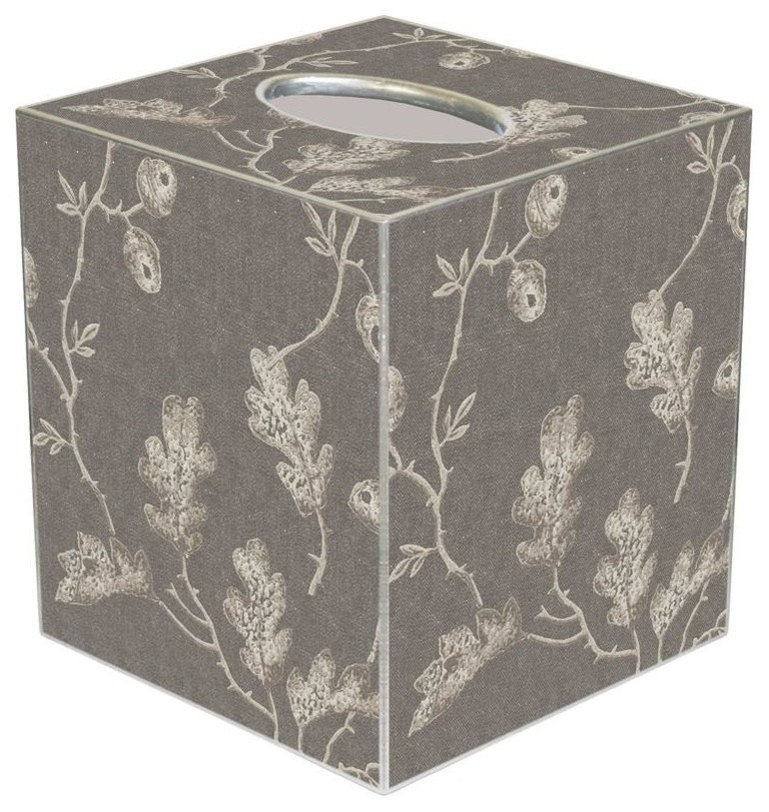 TB2406 - Grey Acorns Tissue Box Cover - Traditional - Tissue Box ...