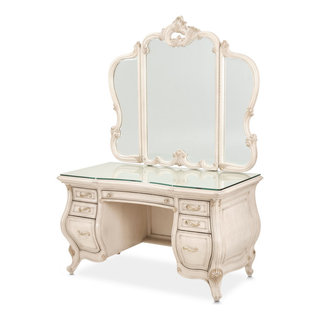 Platine de Royale Vanity & Mirror Set - Champagne - Victorian - Bedroom ...
