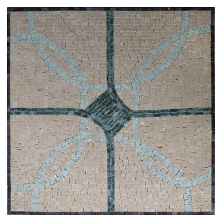 Stone Mosaic, Green Jada, 15" X 15" - Contemporary - Tile Murals - by ...