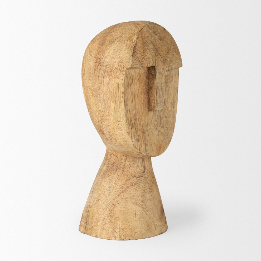 Ivan Solid Wood Head Sculpture, Medium - Rustic - Decorative Objects ...