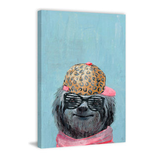 "Hipster Sloth" Painting Print on Wrapped Canvas, 16"x24 ...