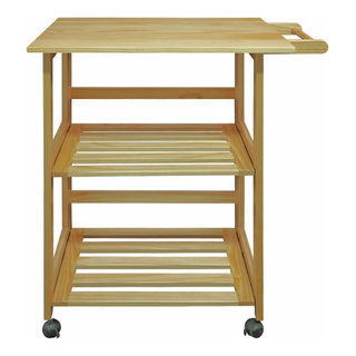 Trek Folding Kitchen Cart - Natural - Contemporary - Kitchen Islands ...