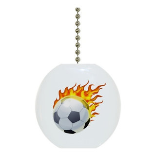 Flaming Soccer Ball Ceiling Fan Pull - Traditional - Ceiling Fan ...