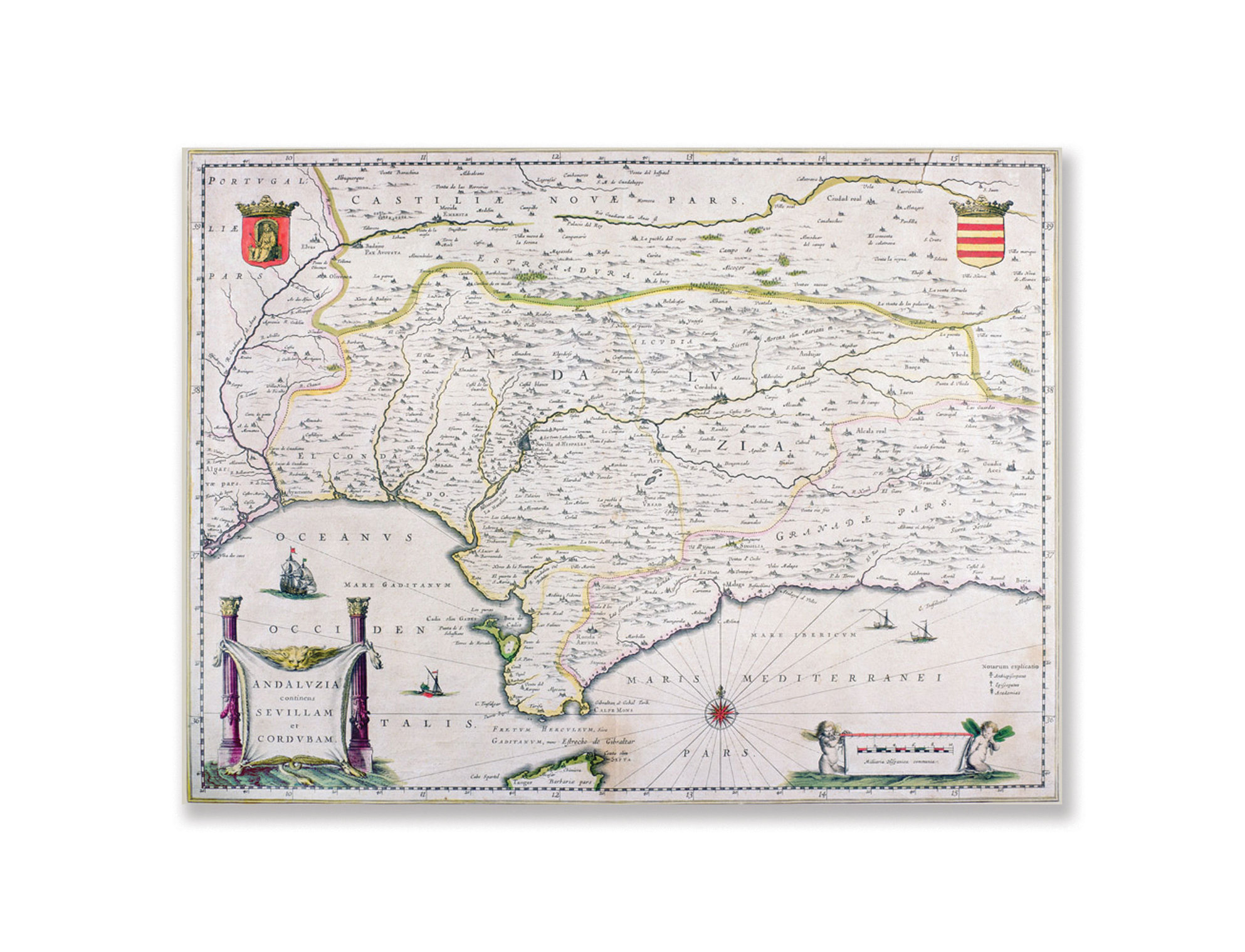 'Map of Andalusia Spain' Canvas Art, 18" x 24" - Traditional - Prints ...
