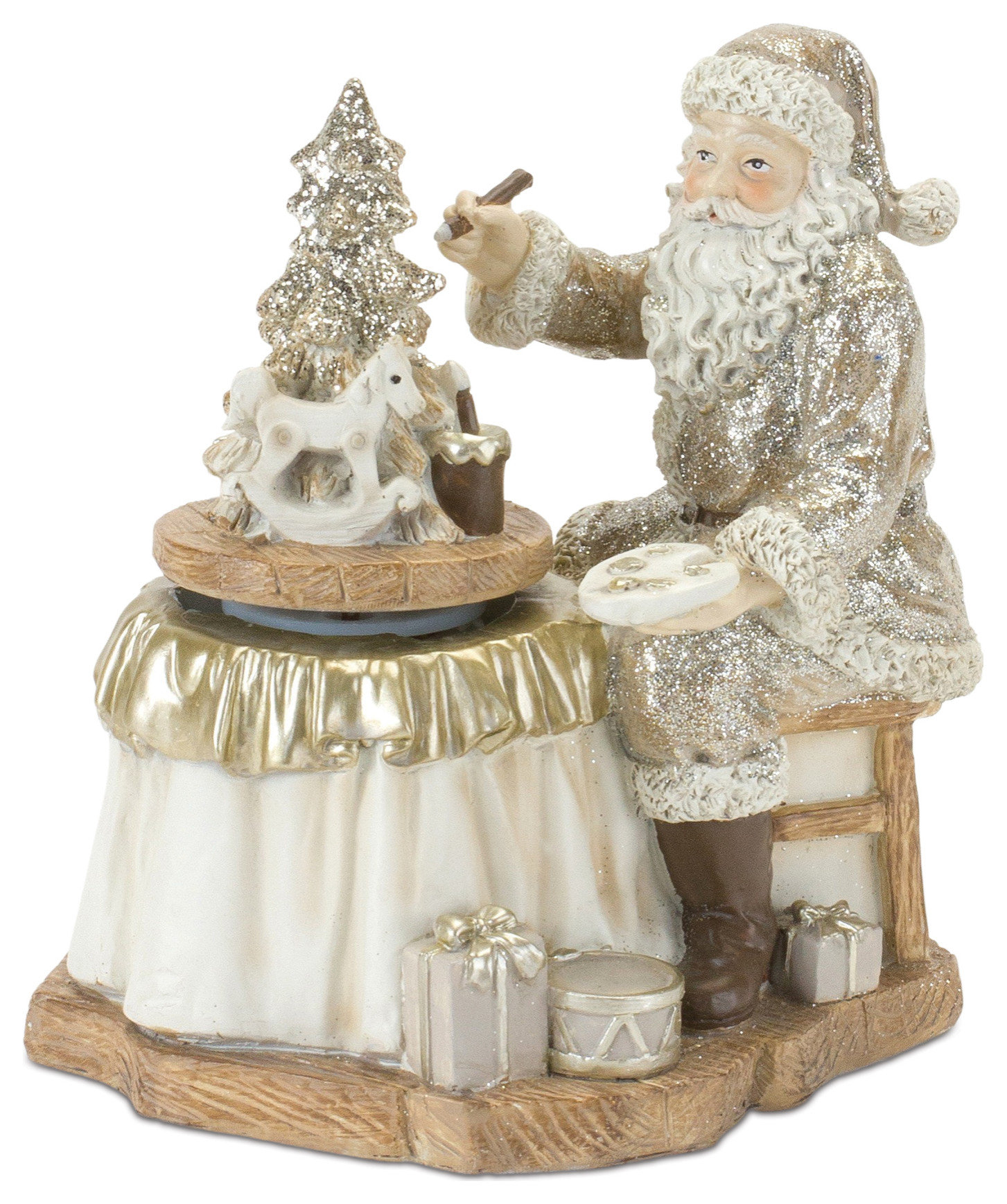 Santa w/Paint Brush 6.5"H Resin - Traditional - Holiday Accents And ...