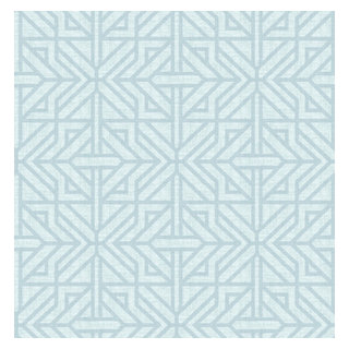 Hesper Sky Blue Geometric Wallpaper, Bolt - Contemporary - Wallpaper ...