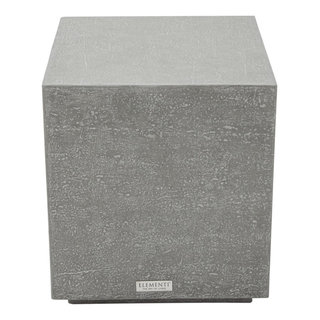 Elementi Home Tevere 18" Square Concrete Side Table, Space Grey ...