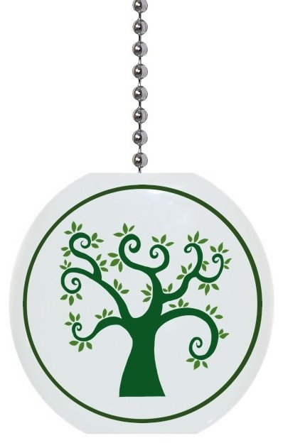 Tree Green With Border Ceiling Fan Pull - Contemporary - Ceiling Fan ...