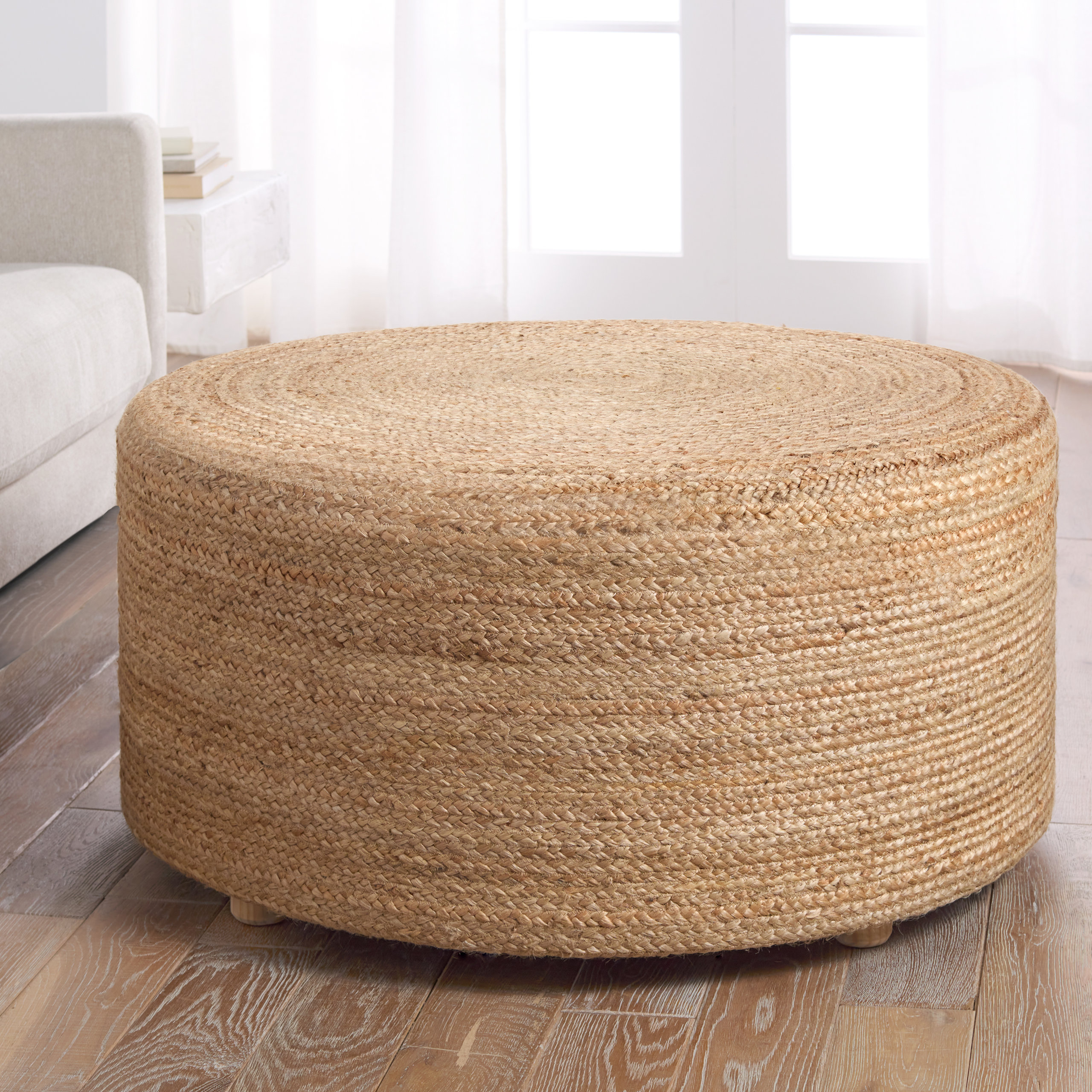 Jaipur Living Barnum Solid Tan Stool 36"X36"X18" - Beach Style ...