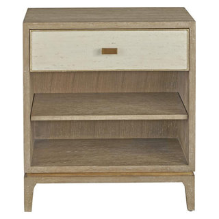 Cerused Oak One Drawer Cabinet with Gold - Transitional - Side Tables ...